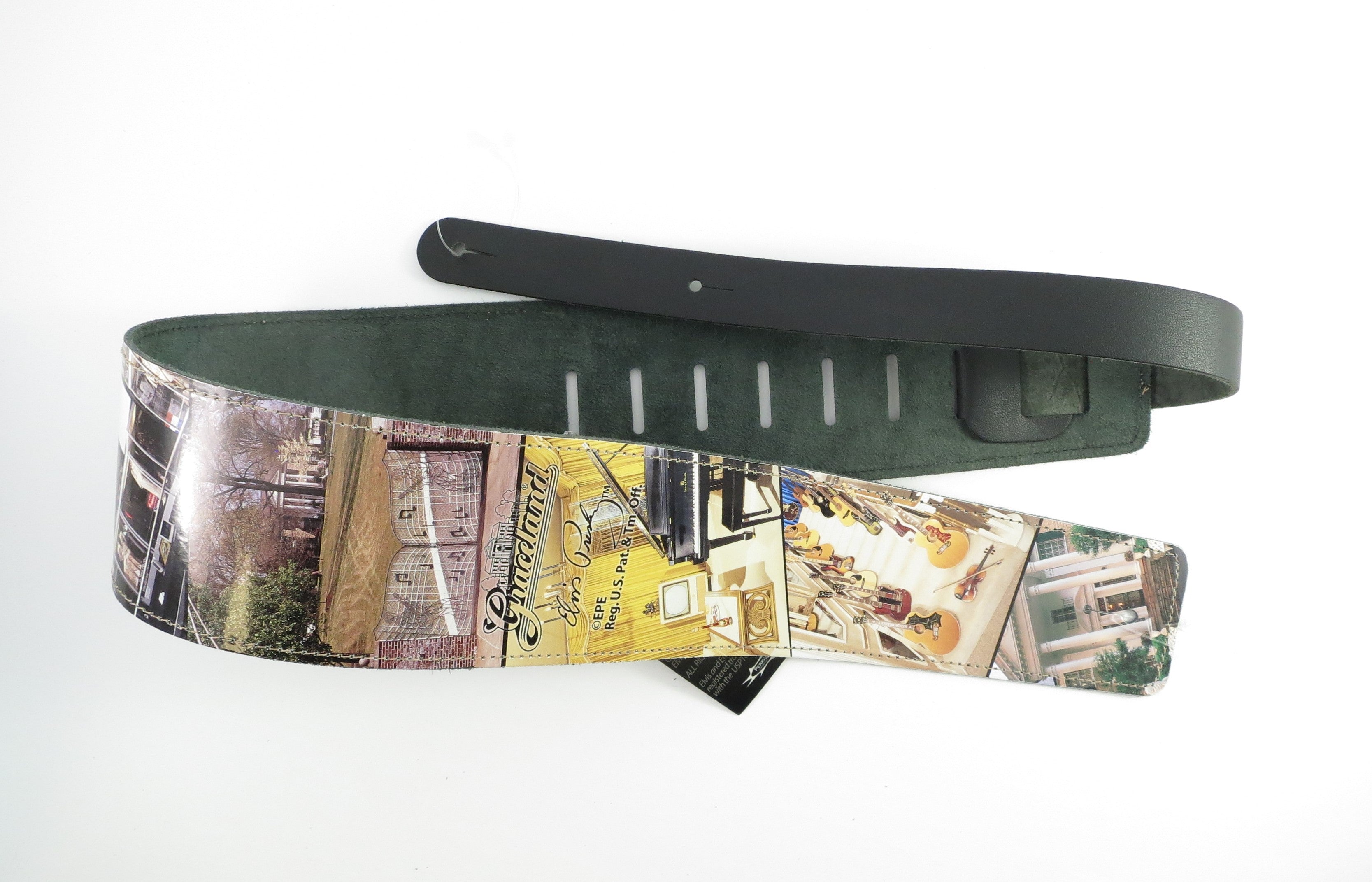 Perri's P35EPV Leather Guitar Strap, Elvis Presley