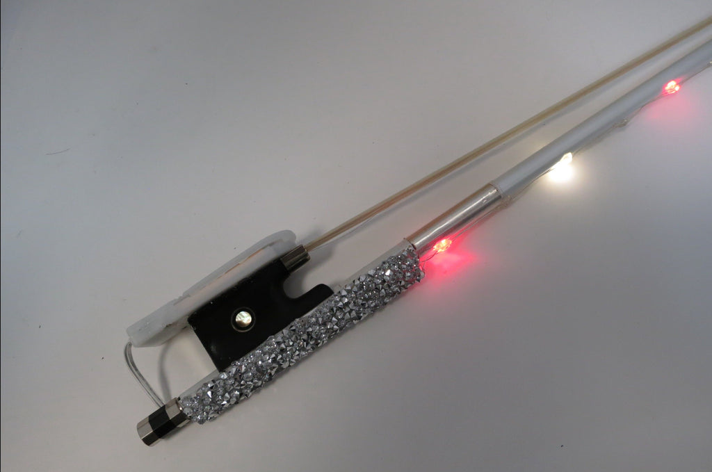 Rozanna's Violins Glow Bow Multi Color White Carbon Fiber Violin Bow